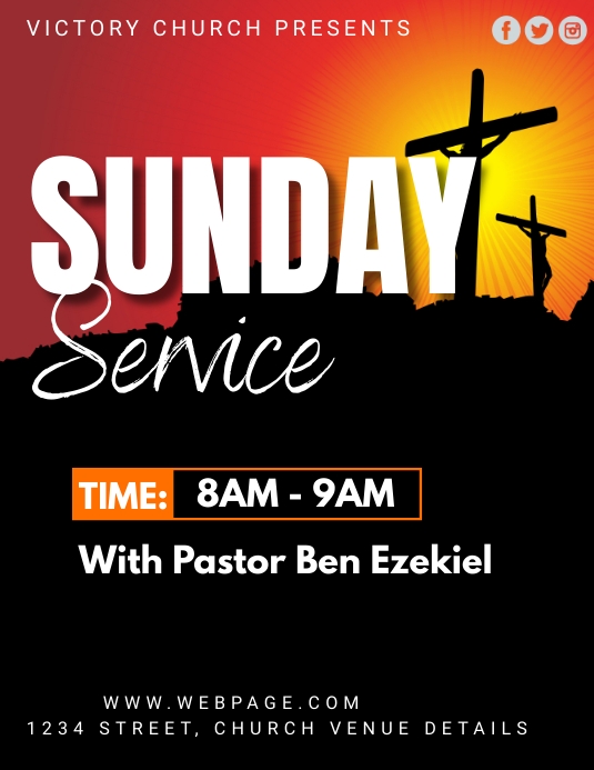 Sunday service flyer Template | PosterMyWall
