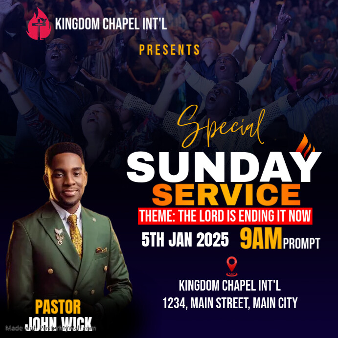 sunday service flyer Template | PosterMyWall