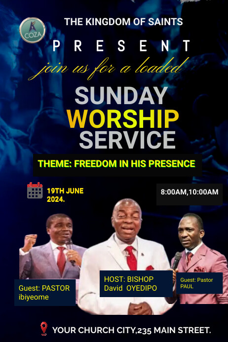 Sunday service flyer Template | PosterMyWall