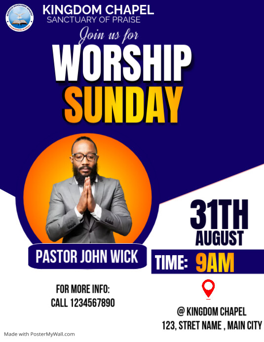 Sunday service flyer Template | PosterMyWall