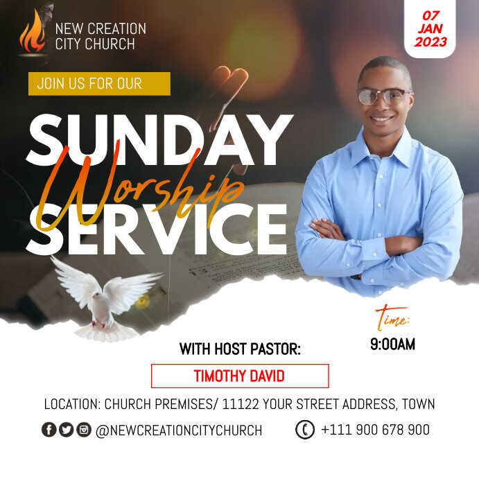 Sunday Service flyer Template | PosterMyWall