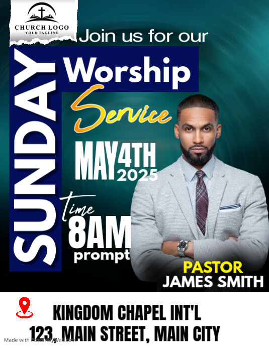 Copy of sunday service flyer | PosterMyWall