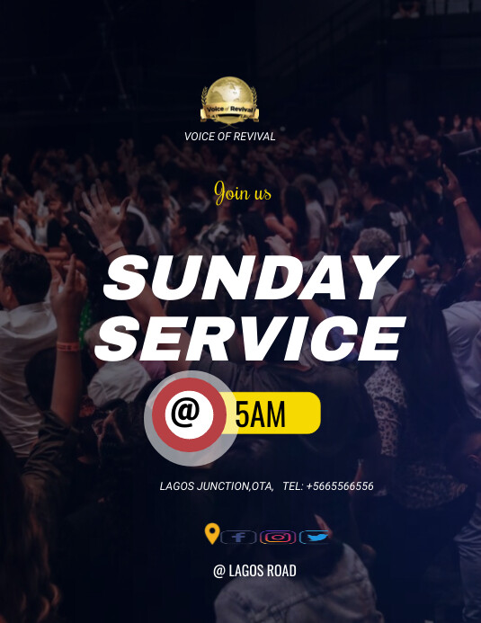SUNDAY SERVICE FLYER Template | PosterMyWall