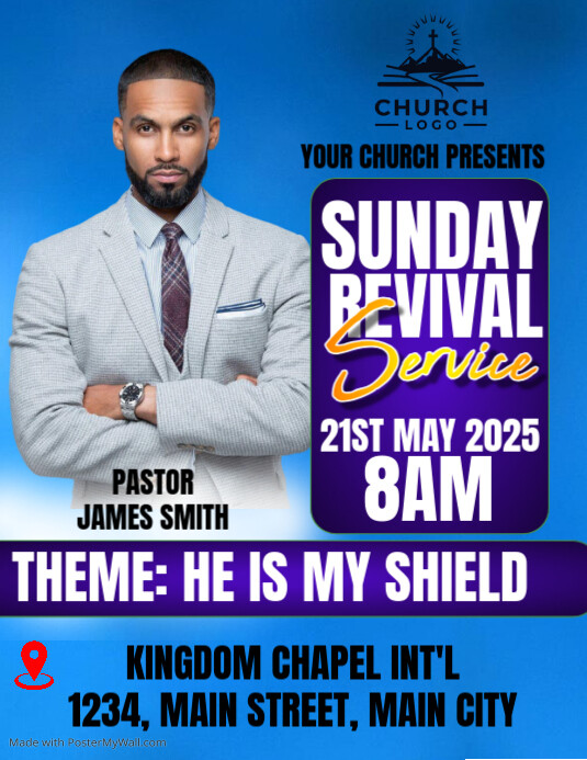 sunday service flyer Template | PosterMyWall
