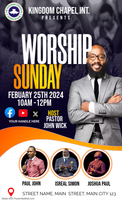 sunday service flyer Template | PosterMyWall