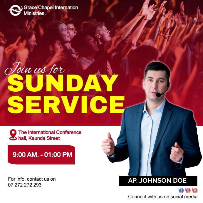 Sunday service flyer Template | PosterMyWall