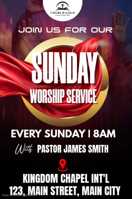 sunday service flyer Template | PosterMyWall