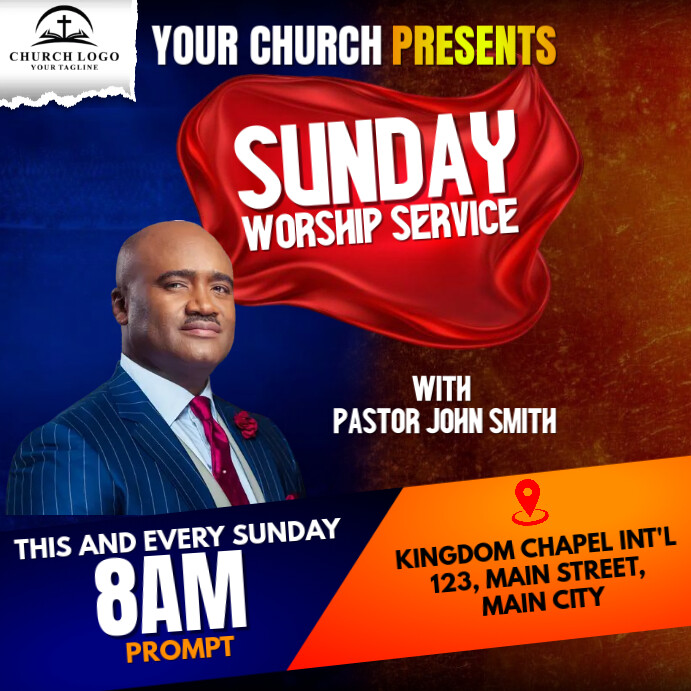 Sunday service flyer Template | PosterMyWall