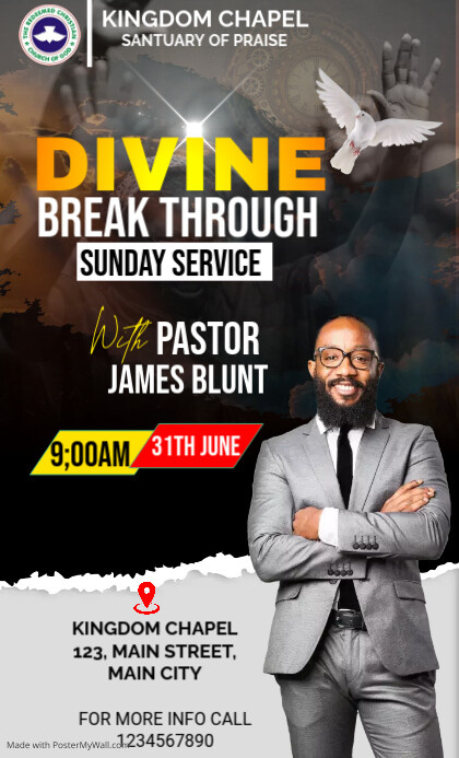 Sunday service flyer Template | PosterMyWall