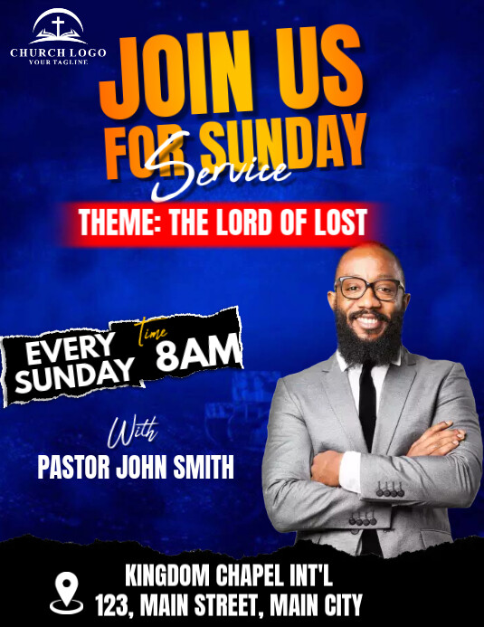 sunday service flyer Template | PosterMyWall