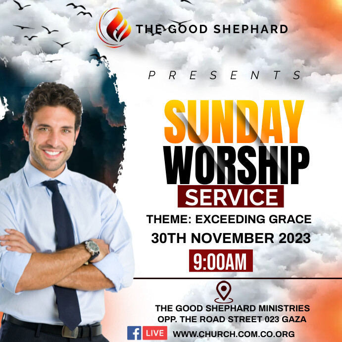 SUNDAY SERVICE FLYER | PosterMyWall