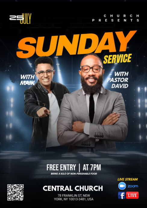 Sunday service flyer Template | PosterMyWall