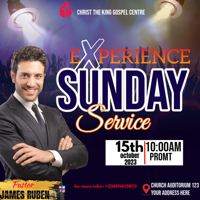 SUNDAY SERVICE FLYER Template | PosterMyWall