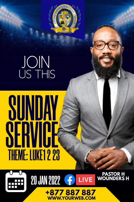 SUNDAY SERVICE FLYER Template | PosterMyWall