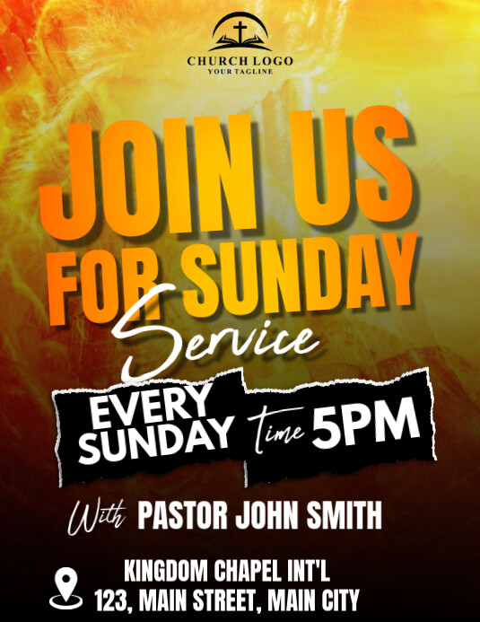 Copy of sunday service flyer | PosterMyWall