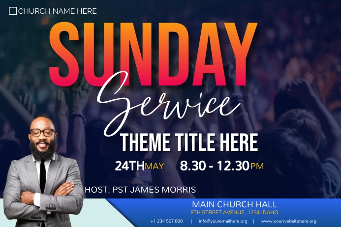 SUNDAY SERVICE FLYER Template | PosterMyWall
