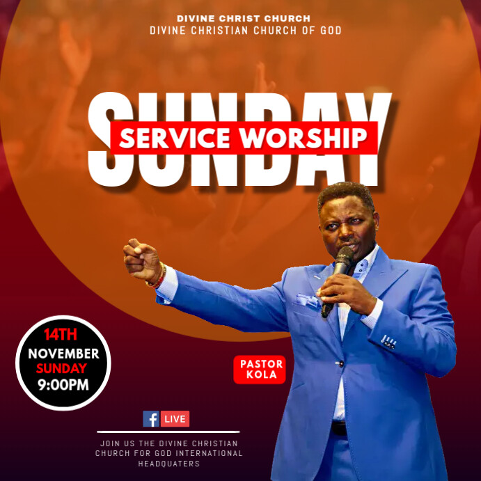 sunday service flyer Template | PosterMyWall