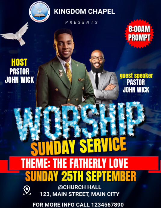 Sunday service flyer Template | PosterMyWall