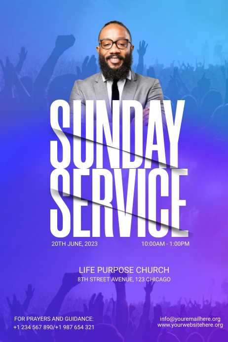 sunday service flyer Template | PosterMyWall