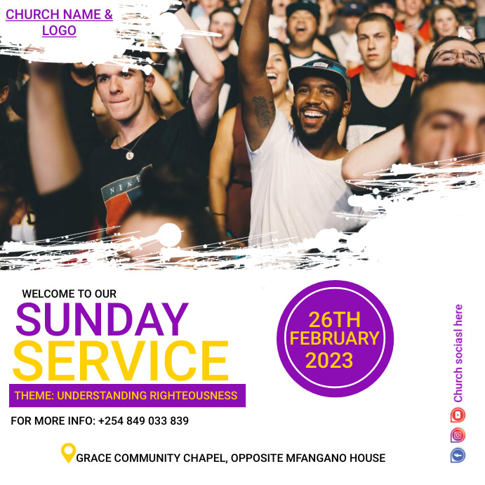 Sunday service flyer Template | PosterMyWall