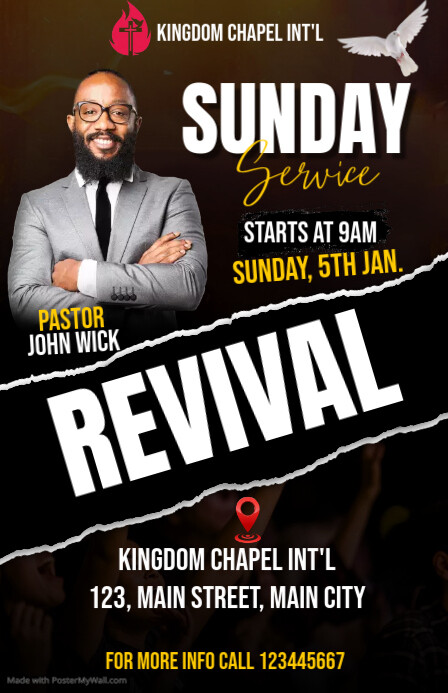 sunday service flyer Template | PosterMyWall