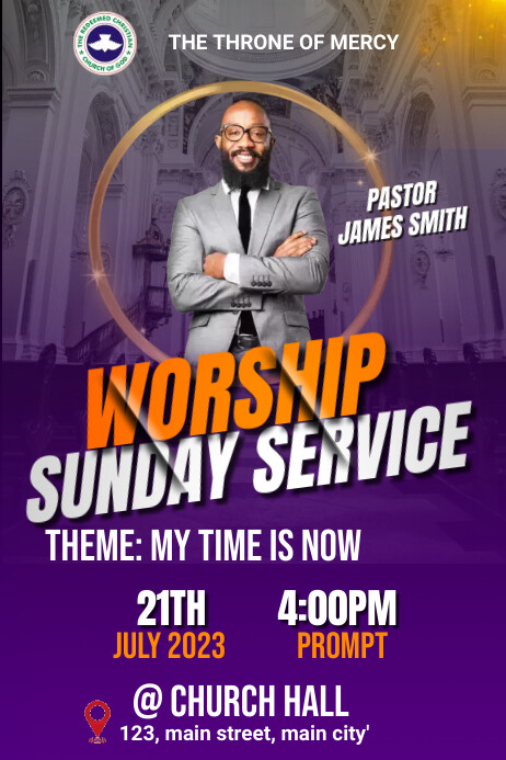 Sunday service flyer Templat | PosterMyWall