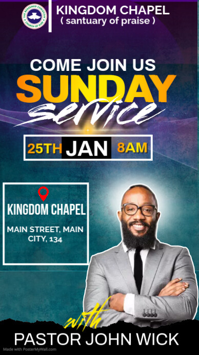 Sunday service flyer Template | PosterMyWall