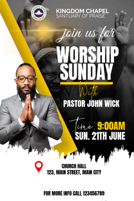 sunday service flyer Template | PosterMyWall