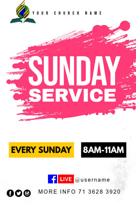 sunday service flyer Template | PosterMyWall