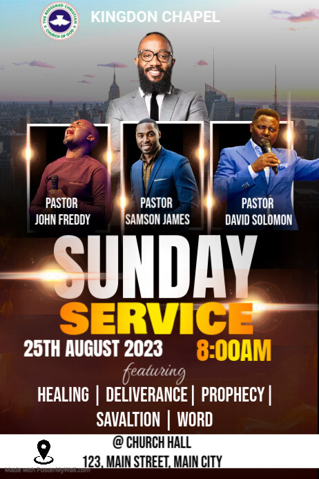 sunday service flyer Template | PosterMyWall