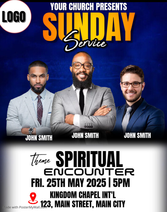 sunday service flyer Template | PosterMyWall