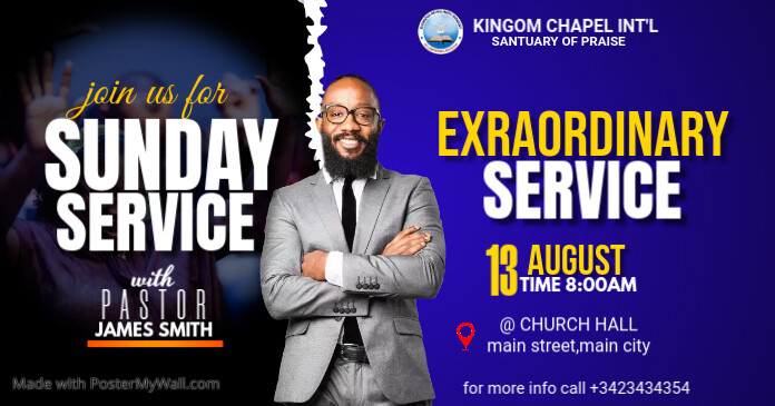 sunday service flyer Template | PosterMyWall