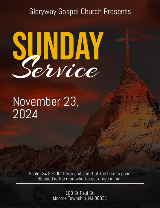 Sunday Service Flyer Design Template | PosterMyWall