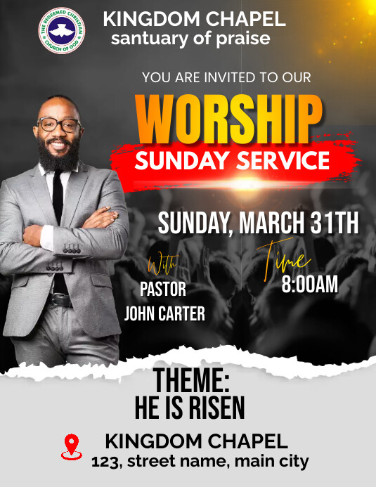 sunday service flyer Template | PosterMyWall
