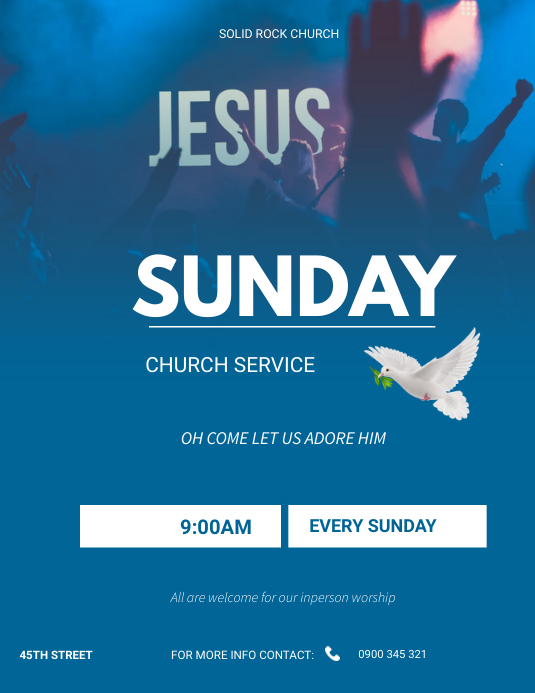 Sunday service flyer Template | PosterMyWall