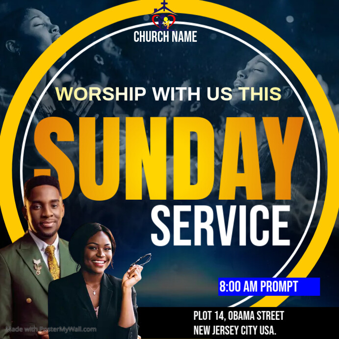 Sunday service flyer Templat | PosterMyWall