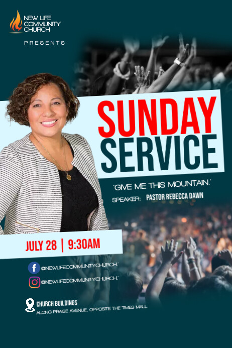 Sunday service flyer Template | PosterMyWall