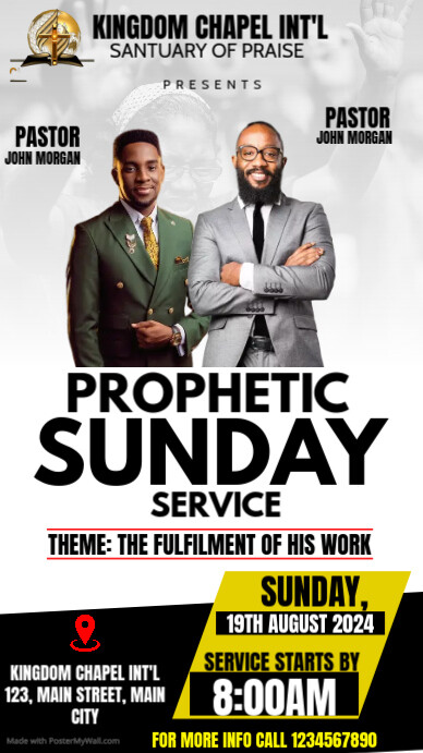 sunday service flyer Template | PosterMyWall