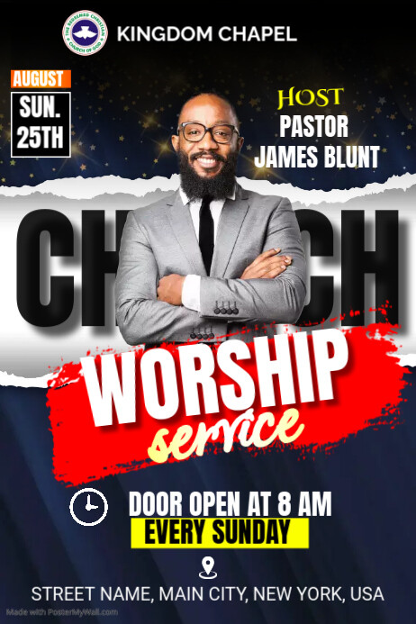Sunday service flyer Template | PosterMyWall