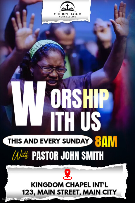sunday service flyer Template | PosterMyWall