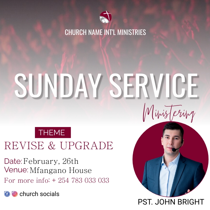 Plantilla de De Servicio Dominical | PosterMyWall