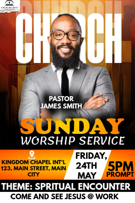 sunday service flyer Template | PosterMyWall