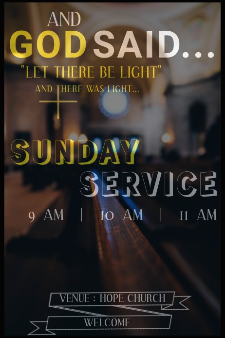 Sunday service flyer Template | PosterMyWall