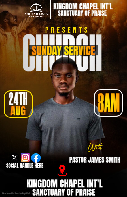 sunday service flyer Template | PosterMyWall