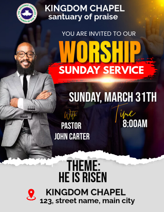 sunday service flyer Template | PosterMyWall