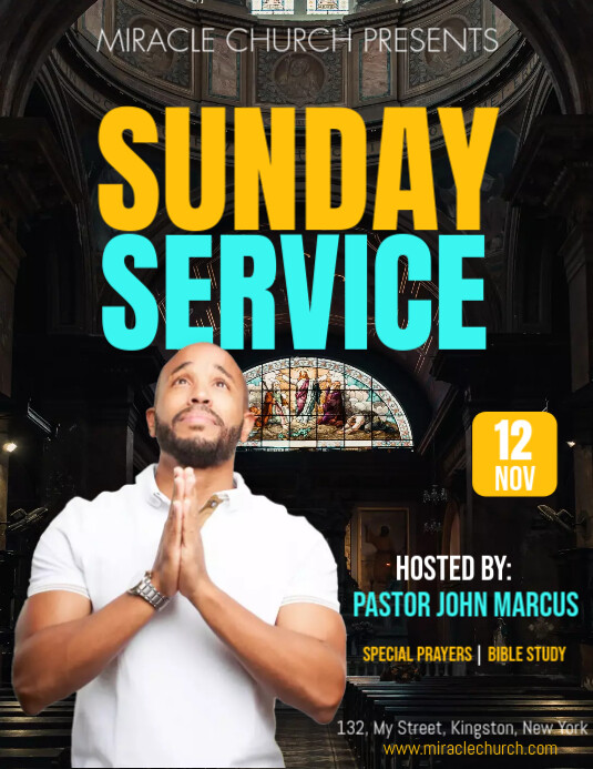 Sunday Service Flyer Template | PosterMyWall