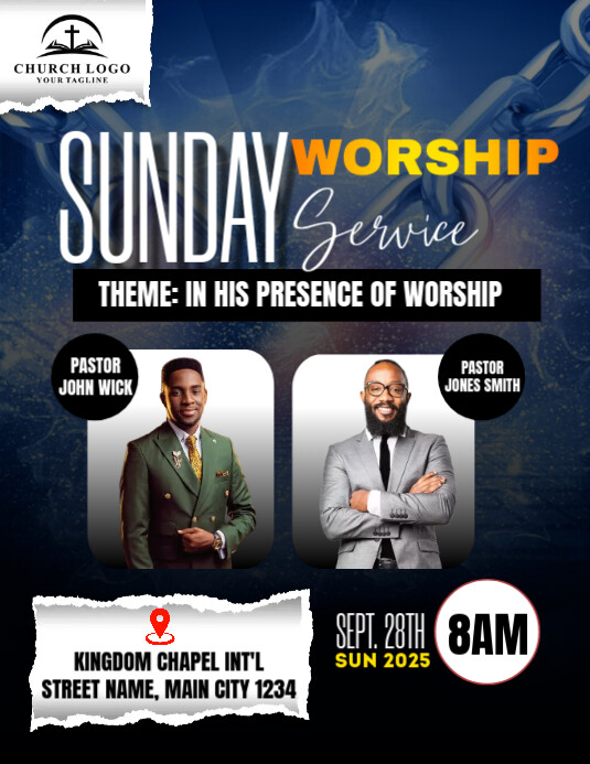sunday service flyer Template | PosterMyWall