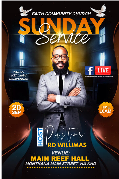 Sunday Service Flyer Template | PosterMyWall