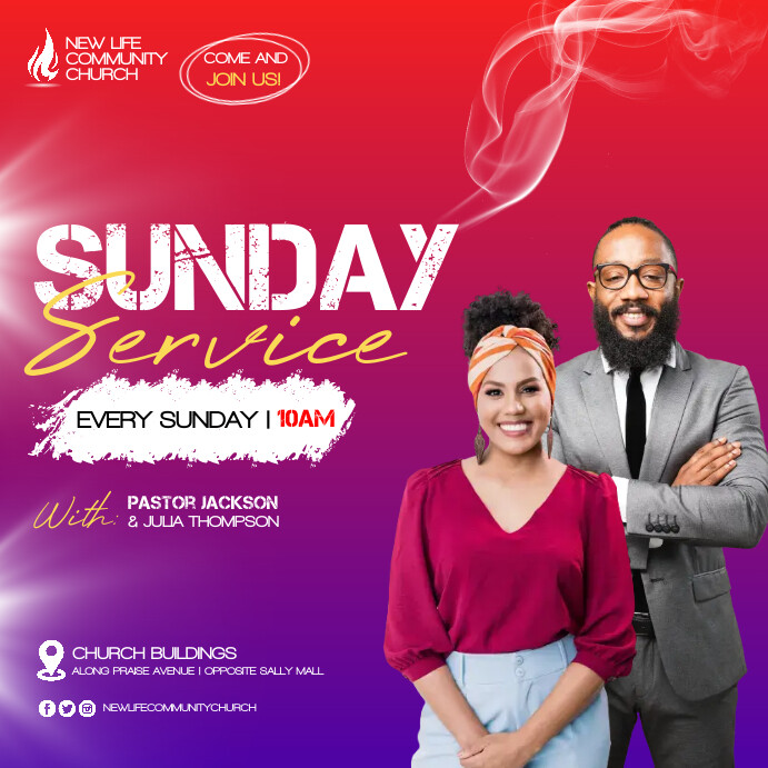 Sunday service flyer Template | PosterMyWall