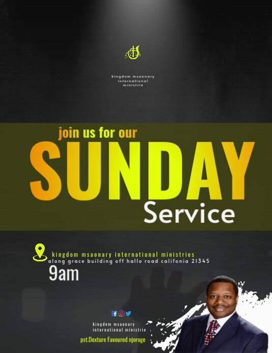 sunday service flyer poster template | PosterMyWall
